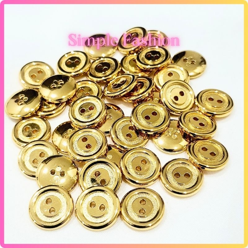 14mm Butang Emas / Butang Kemeja / Premium Shinny Gold Buttons / Shirt ...
