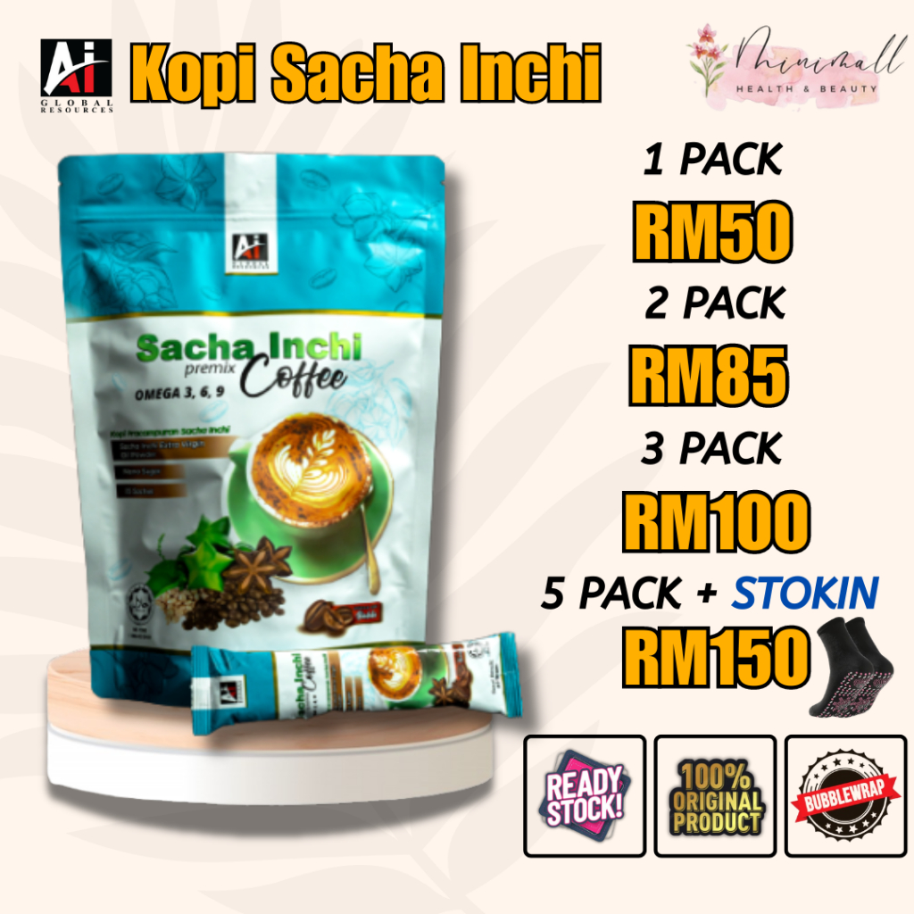 [100% ORIGINAL] KOPI SACHA INCHI PREMIUM AI GLOBAL COFFEE | Shopee Malaysia