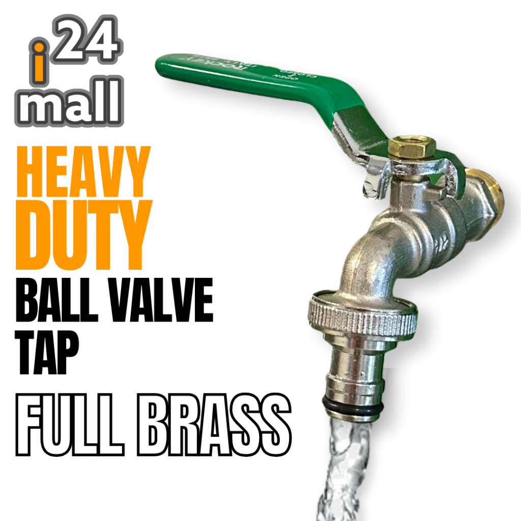 [FULL BRASS] Multipurpose Ball Valve Bib Tap Wall Mounted | Garden Tap ...