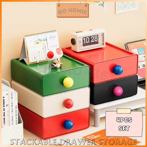 Colorful Stackable Desktop Storage Drawer Rack Stationary Notebook Pen ...