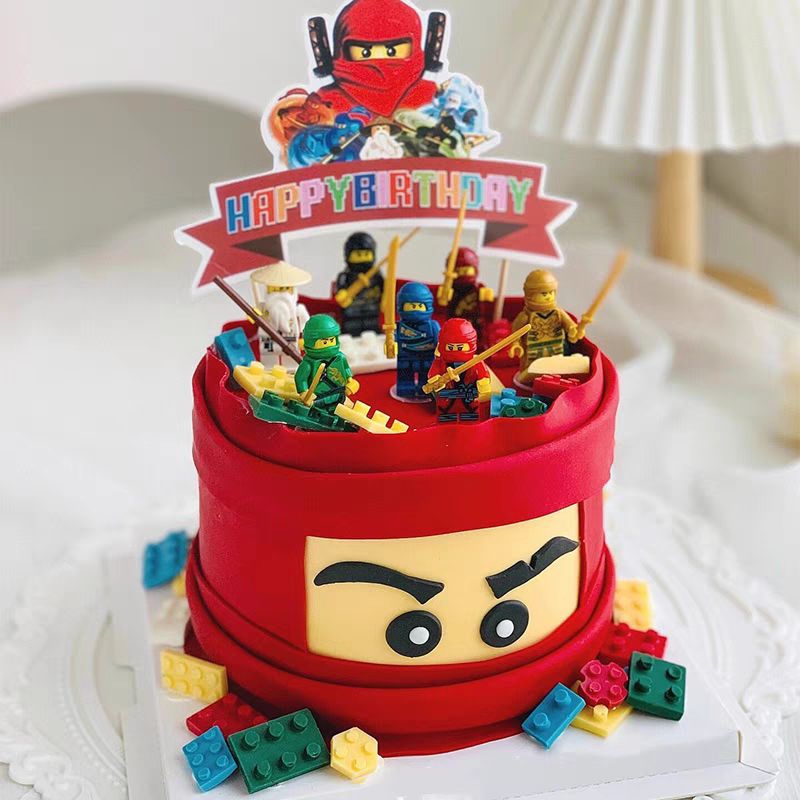 Twosecret5024 (EE CC) kek hiasan Ninja Lego Cake Topper 幻影忍者 积木 公仔 ...
