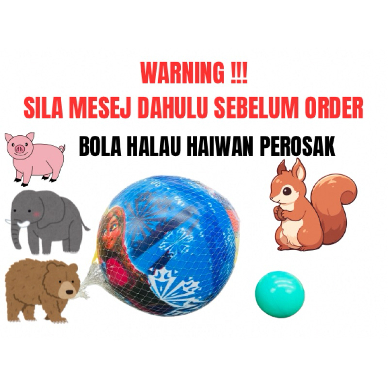 100 PCS BOLA BESAR BOLA KECIL BOLA HALAU HAIWAN PEROSAK MAINAN BOLA ...