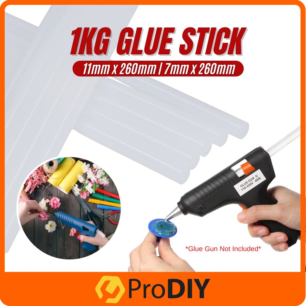 Hot Melt Adhesive Hot Glue Stick 11mm X 260mm / 7mm x 260mm (1KG) For General Purpose DIY Craft ...