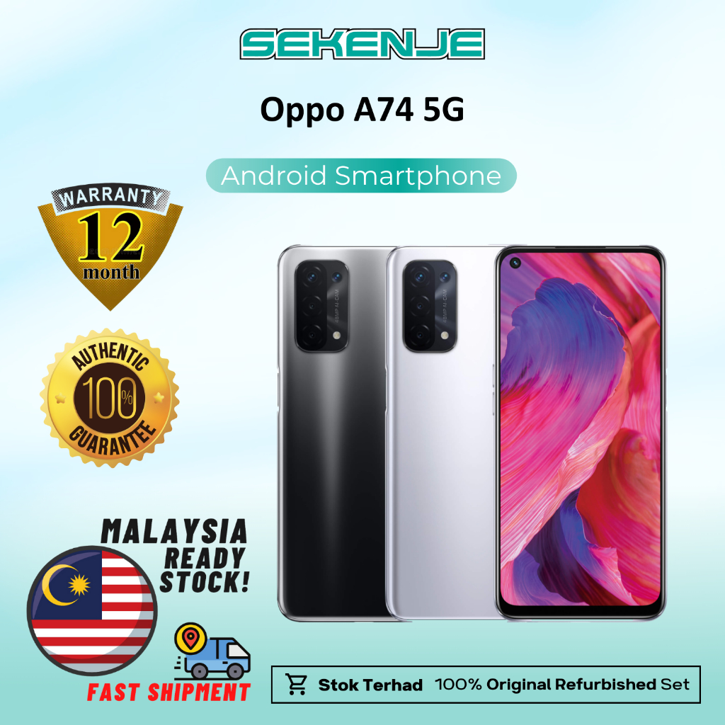 Oppo A74 5G 128GB + 6GB RAM 100% Original Pre-Owned Set | Shopee Malaysia