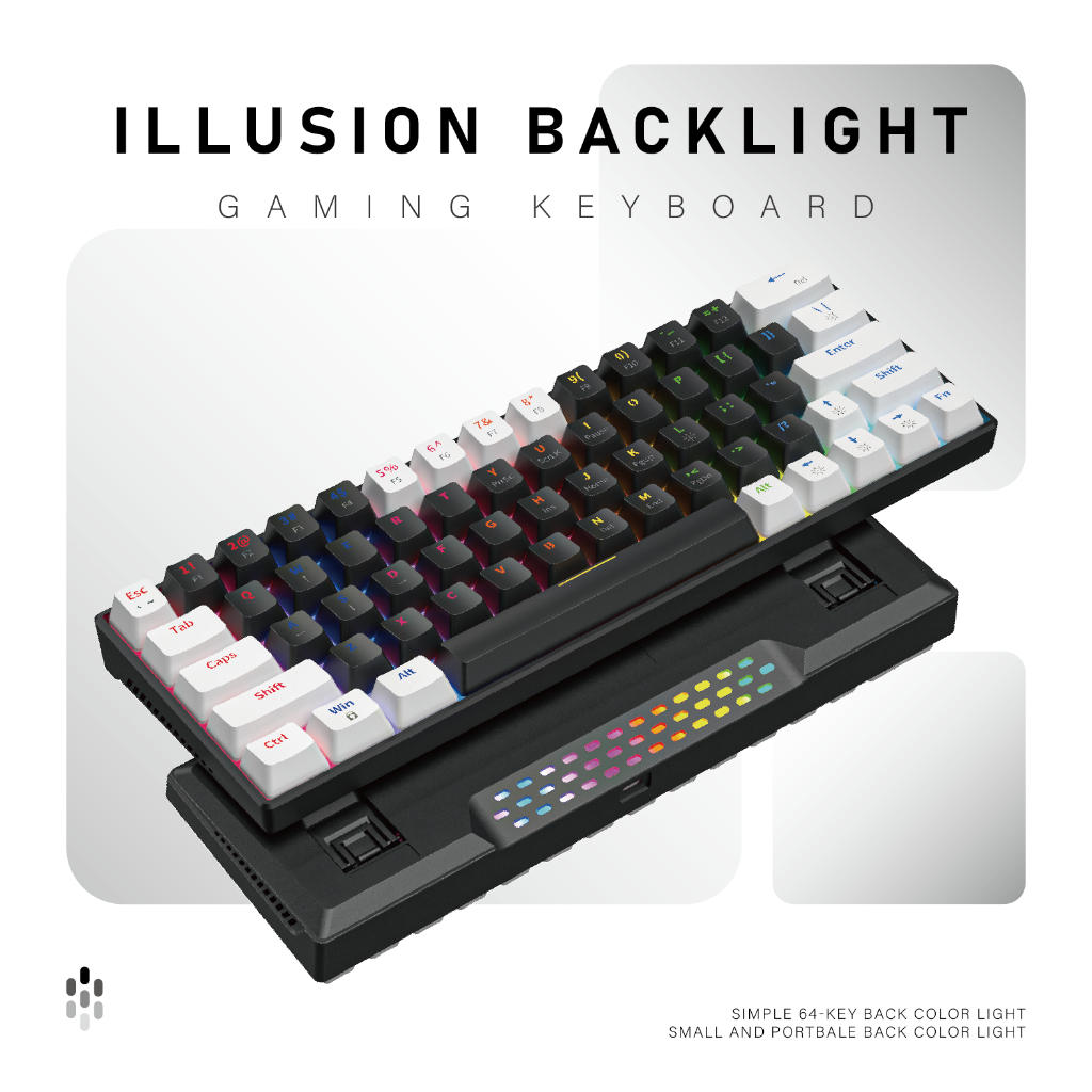 Zifriend KA646 Mechanical Keyboard Swappable Rainbow backlight Gaming ...