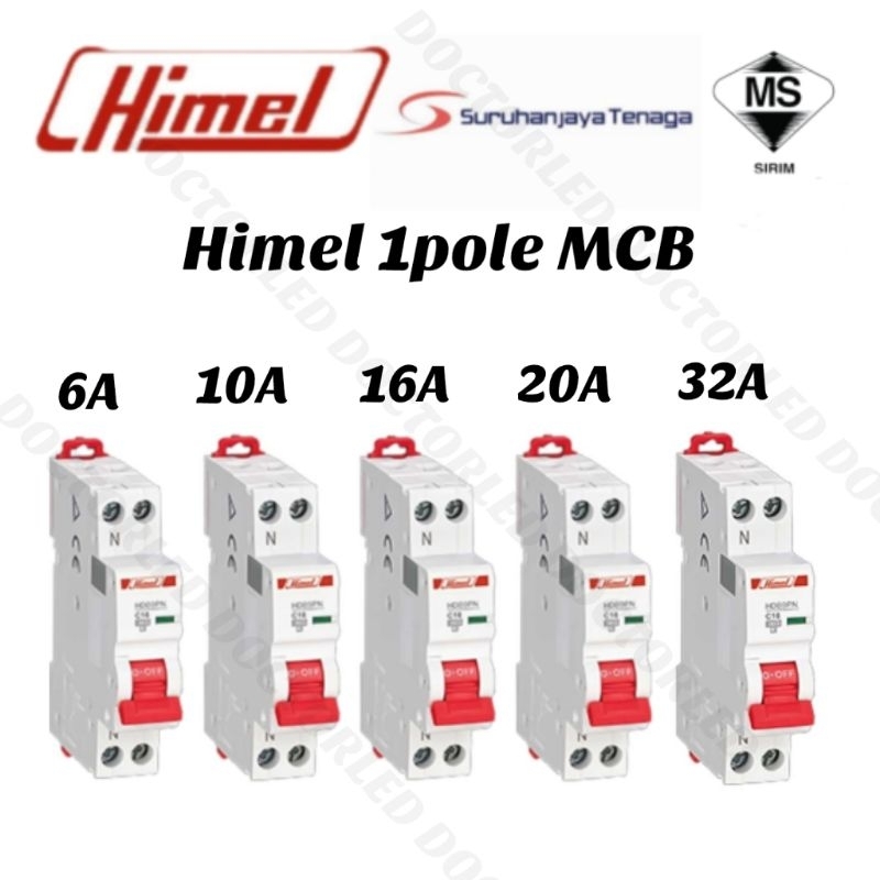 Himel 1pole MCB 6A/10A/16A/20A/32A Sirim Approved Miniature Circuit Breakers | Shopee Malaysia
