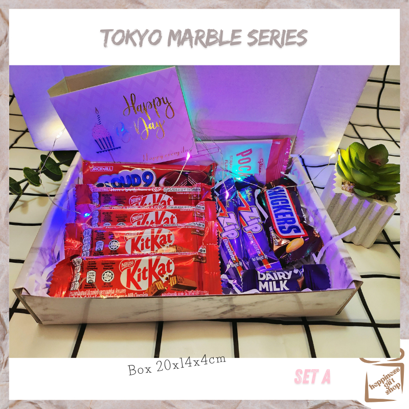 Tokyo Marble Series Gift Box, Coklat, Birthday Gift Set, Bestie ...