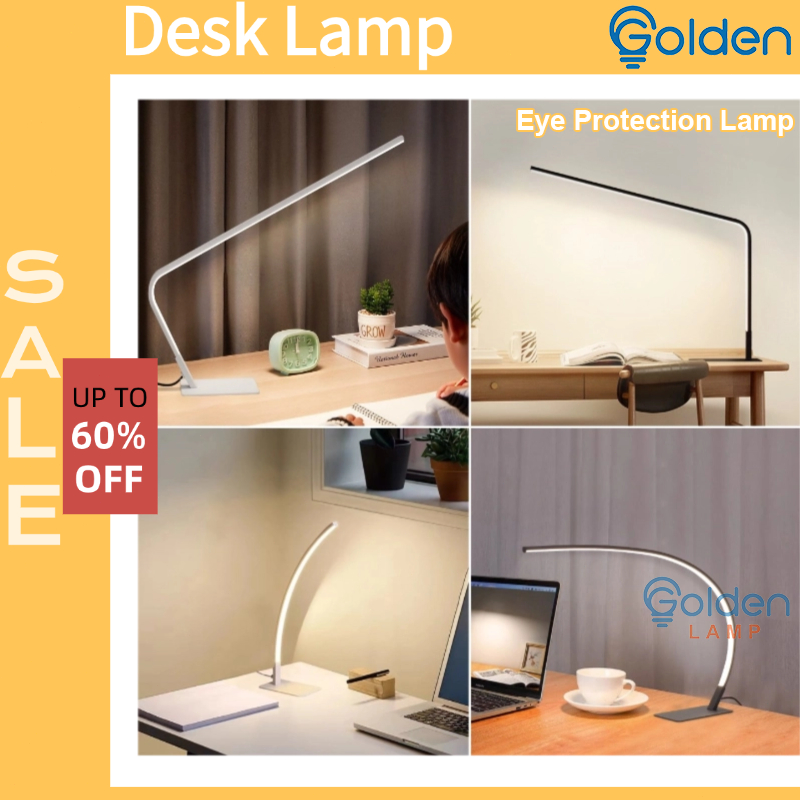 【Golden】4 anti-myopia eye protection desk lamp bedroom bedside lamp ...