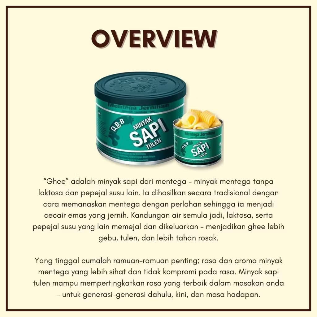 QBB Pure Ghee Clarified Butter / Minyak Sapi Tulen [150GM / 400GM ...