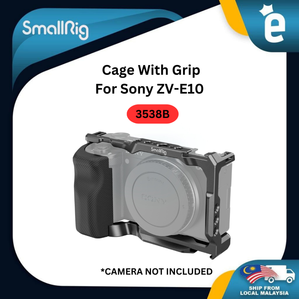 SmallRig Sony ZVE10 ZV-E10 Camera Cage with Silicone Cage handle Builtn Arca Quick Release Plate ...