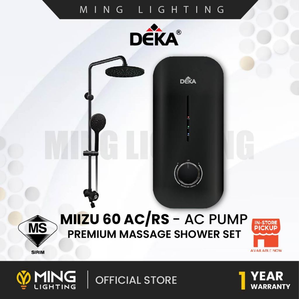 (Sirim) Deka Instant Water Heater MIIZU 60 AC Pump Rain Shower Massage Shower Set Home Bathroom ...