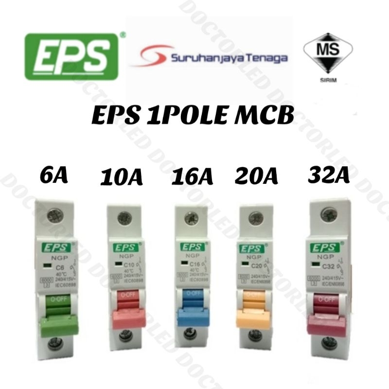 EPS 1POLE MCB 6A/10A/16A/20A/32A Sirim Approved Miniature Circuit ... EPS 1POLE MCB 6A/10A/16A/20A/32A Sirim Approved Miniature Circuit ...