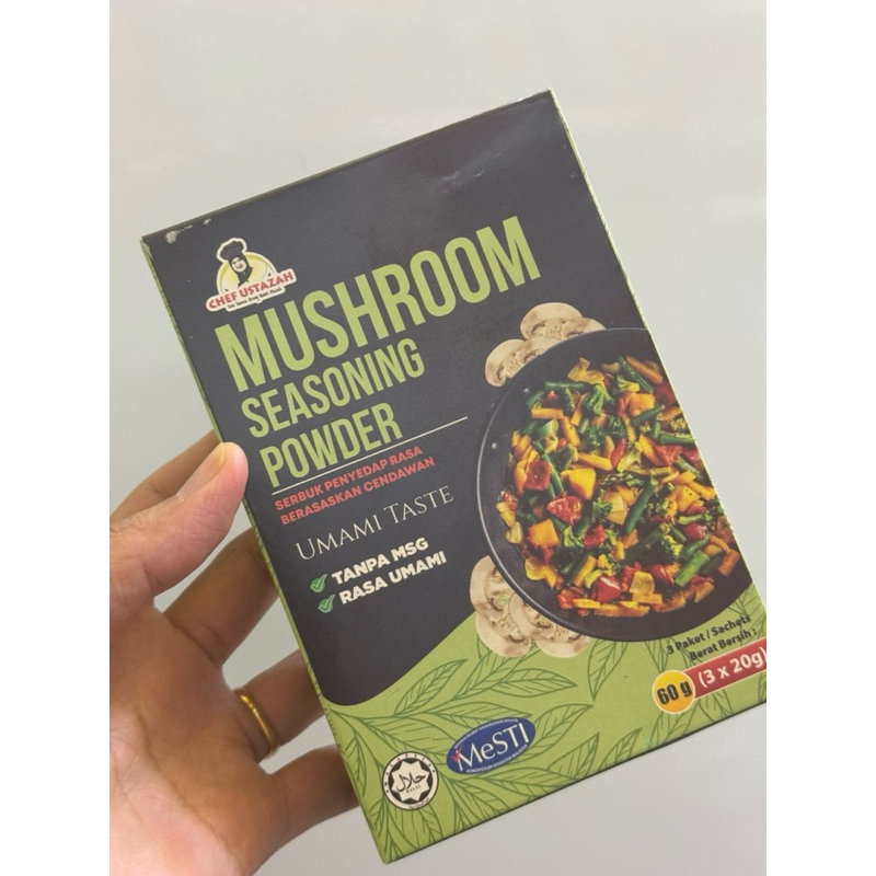 CHEF USTAZAH MUSHROOM SEASONING POWDER SERBUK PERASA CENDAWAN TANPA MSG ...