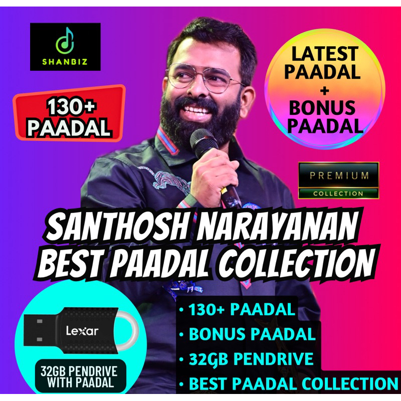 Santhosh Narayanan Best Paadal Collection | 130+ Paadal | USB FLASH ...
