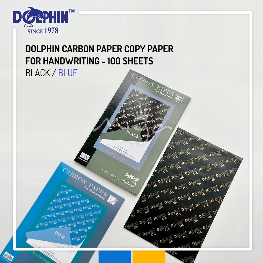 DOLPHIN CARBON PAPER COPY PAPER FOR HANDWRITING - 100 SHEETS | Shopee ...