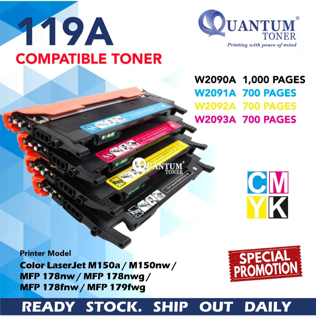 Compatible 119A W2090A W2091A W2092A W2093A Toner for HP MFP M178nw ...