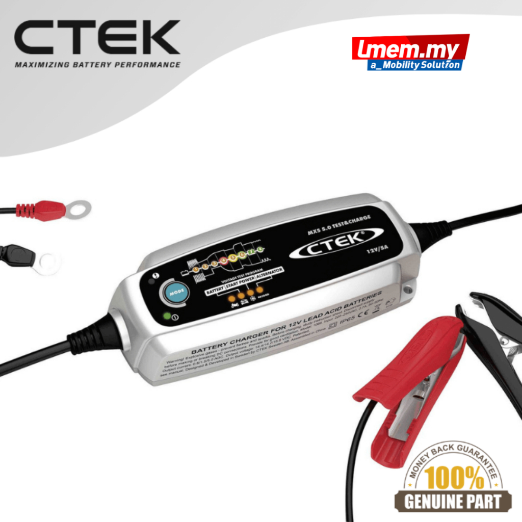 CTEK MXS 5.0 Test & 12V Charger – 12V/5A Lead-acid Car Battery Charger ...