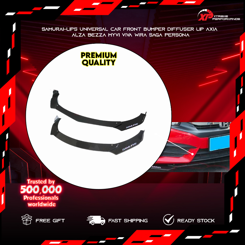 SAMURAI-LIPS Universal Car Front Bumper Diffuser Lip AXIA ALZA BEZZA ...