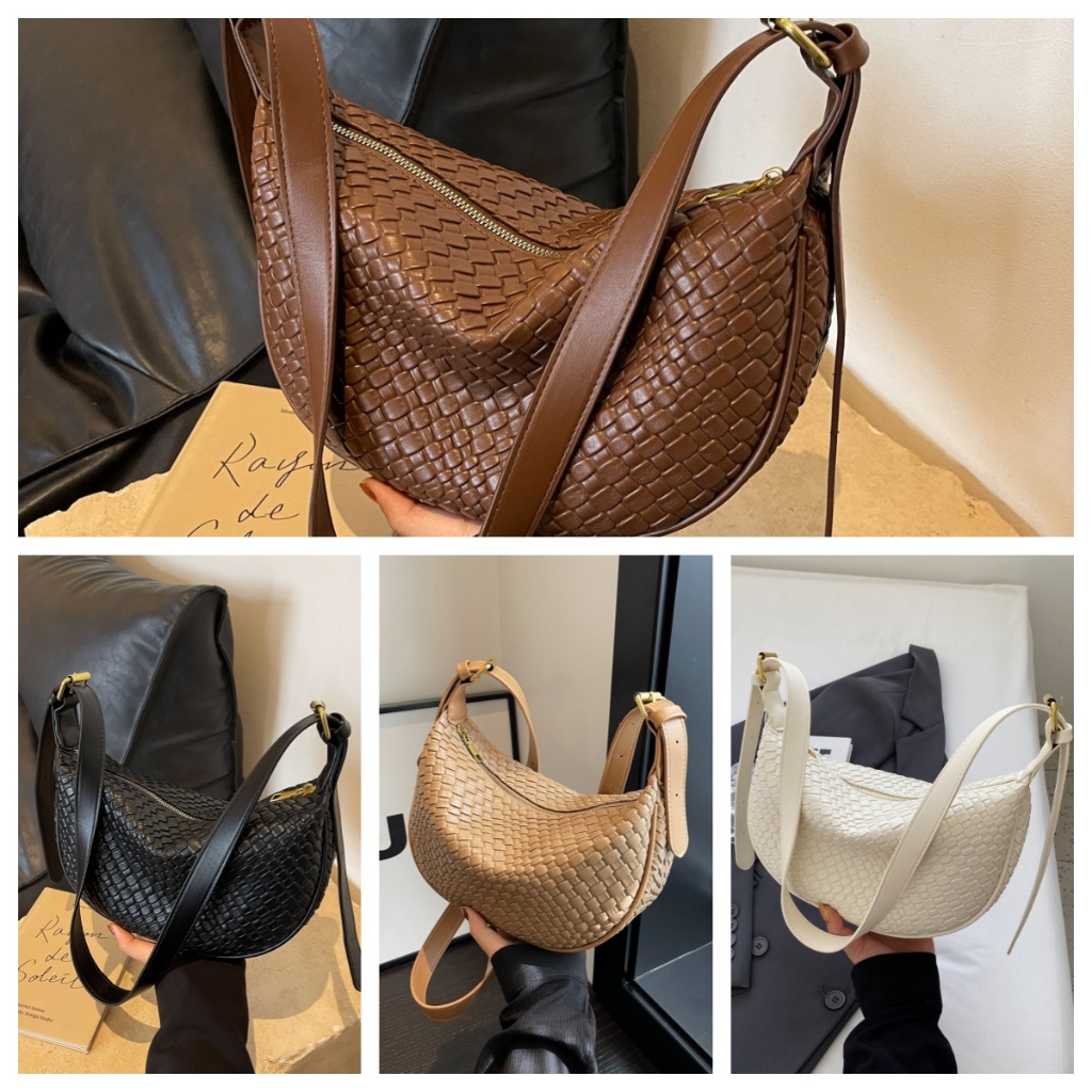 High-End Joyous Woven Bag Vintage Style Classic Shoulder Bag Women PU ...