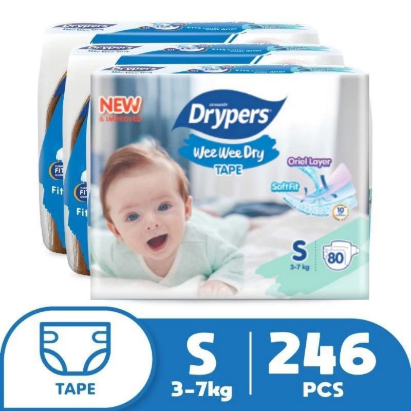 Drypers Wee Wee Dry （1ctn）（S80×3pack） | Shopee Malaysia