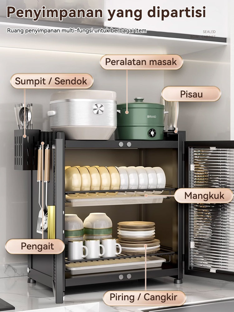 Dish Rack Cabinet Dish Drainer Rak Storange Rack Rak Pinggan Rak Dapur ...