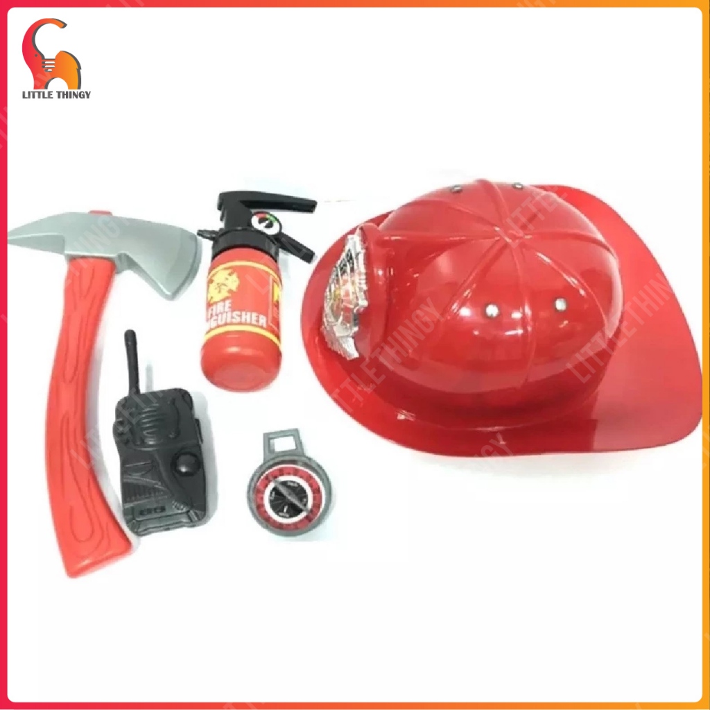 Fireman Helmet Set Toys Pretend Play Occupation Role Cosplay Fire ...