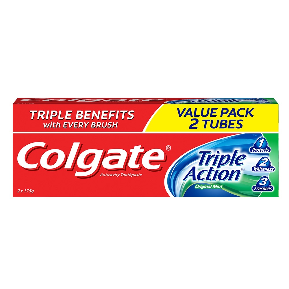 COLGATE TOOTHPASTE TRIPLE ACTION ORIGINAL MINT 175G*2 | Shopee Malaysia