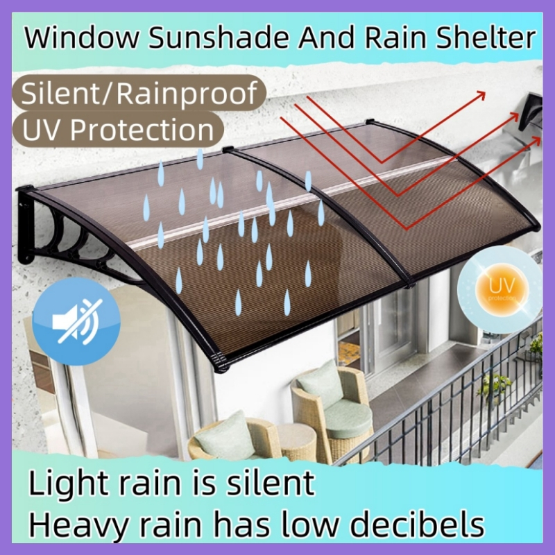Window Rain Cover Sunshield Awning Roof Outdoor Sunshade Polycarbonate ...