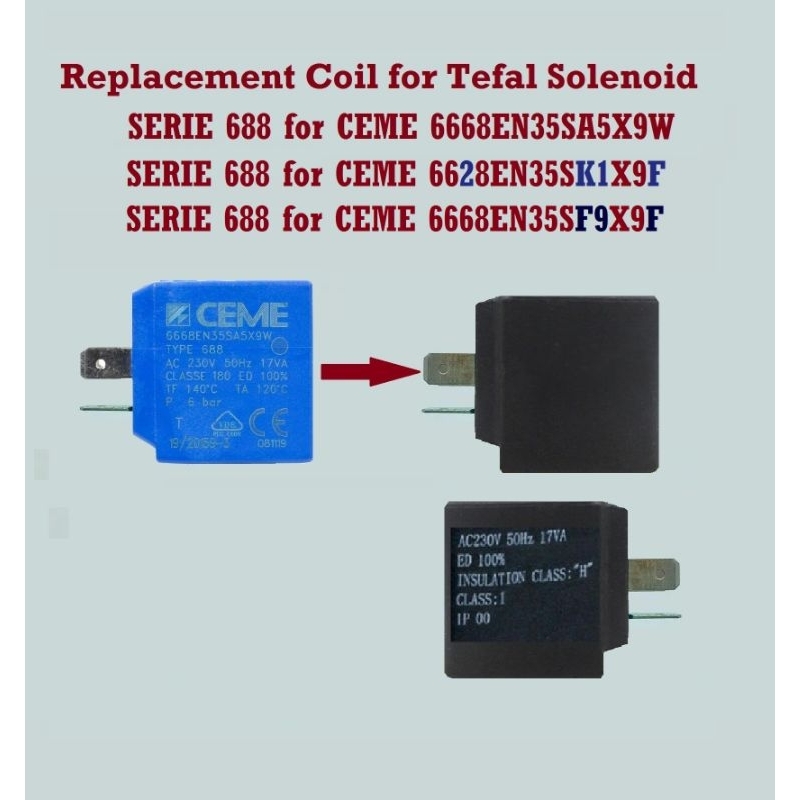 Solenoid Valve Replacement Coil for CEME 6668EN35SA5X9W/6668EN35SF9X9F ...