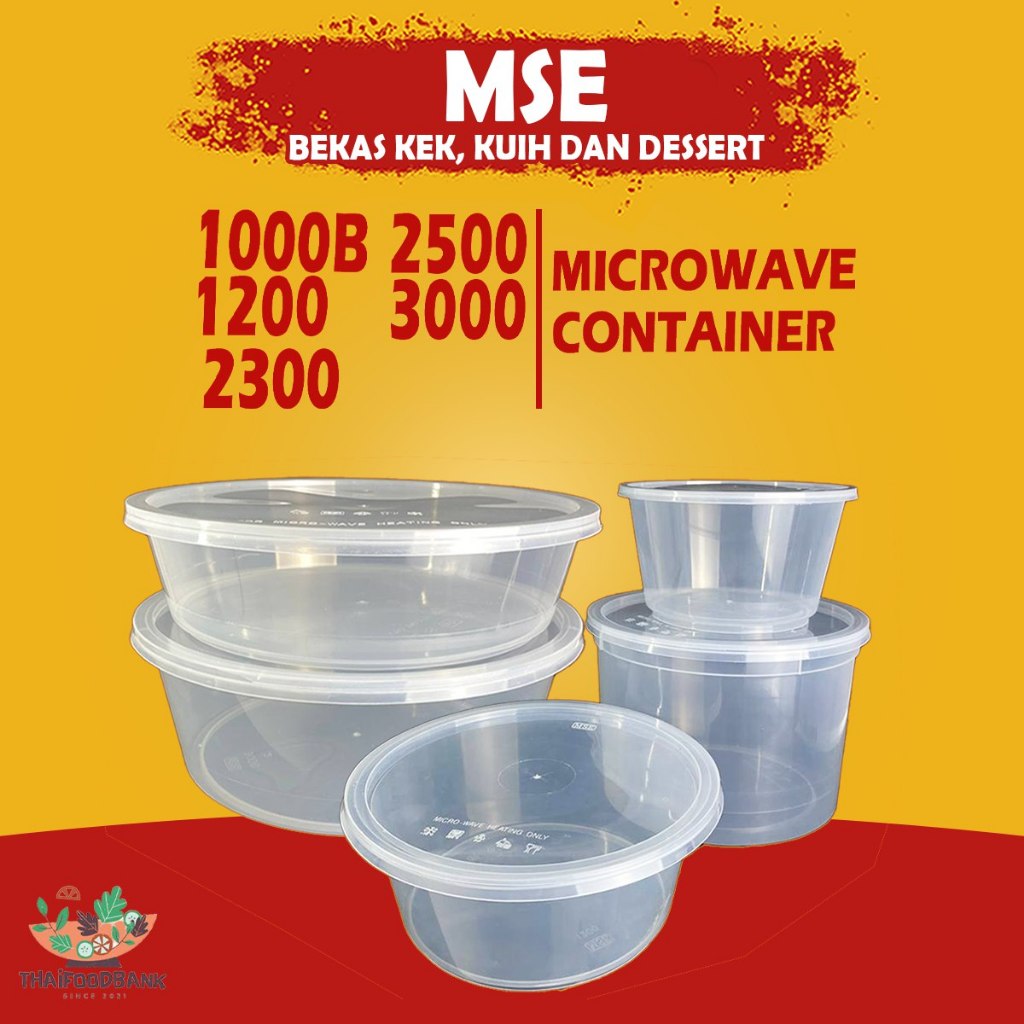 Bekas Tupperware Bulat size Besar MSE PP Round Food Container 50 pcs ...