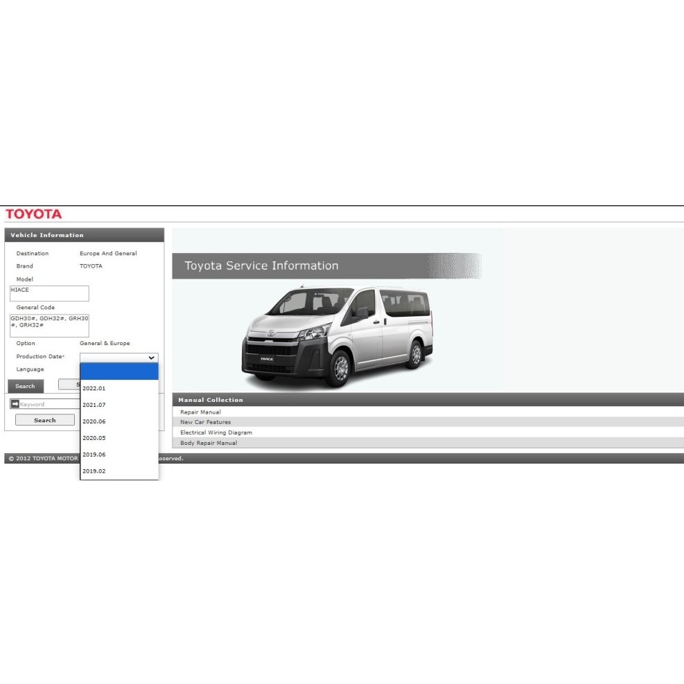 Toyota Hiace / Hi Ace GDH30 GDH32 / GRH30,GRH32 2019 - 2025 Factory ...