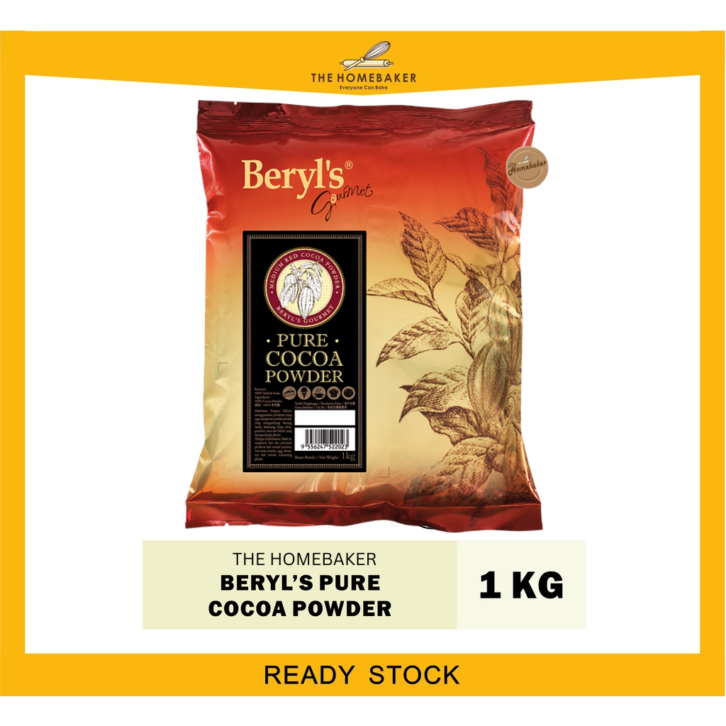 Beryls Gourmet Pure Cocoa Powder 1kg Super Value Pack Medium Red Cocoa Powder Halal