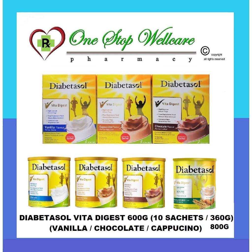 DIABETASOL VITA PENGHADAMAN / DIABETASOL VITA DIGEST 600G / 360G / 800G (CAPPUCCINO / CHOCOLATE ...
