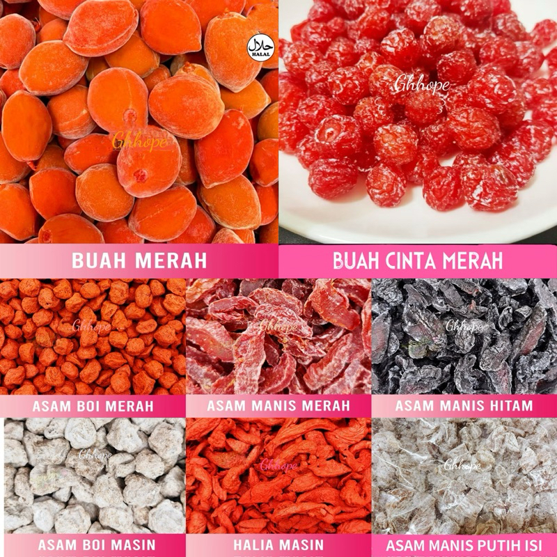 【100g】 Pelbagai Asam Jenis / Buah Cinta Asam Manis hitam putih Buah ...