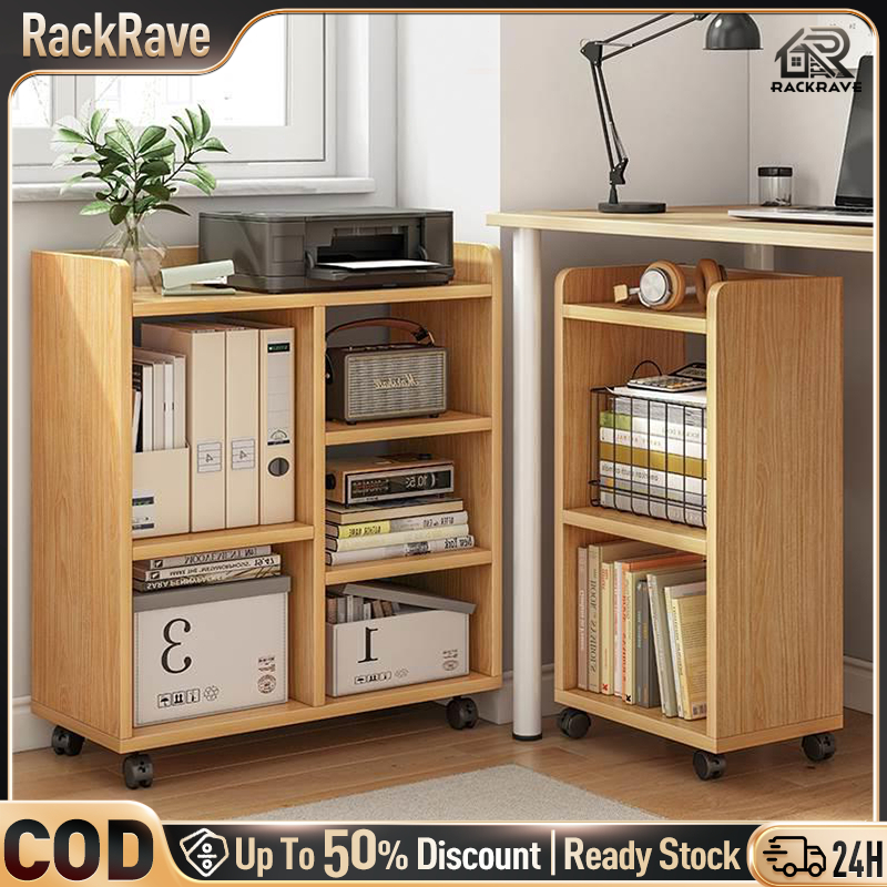 RR-Movable Office File Cabinet Mult Grid Rack With Wheels DIY Bookcase ...