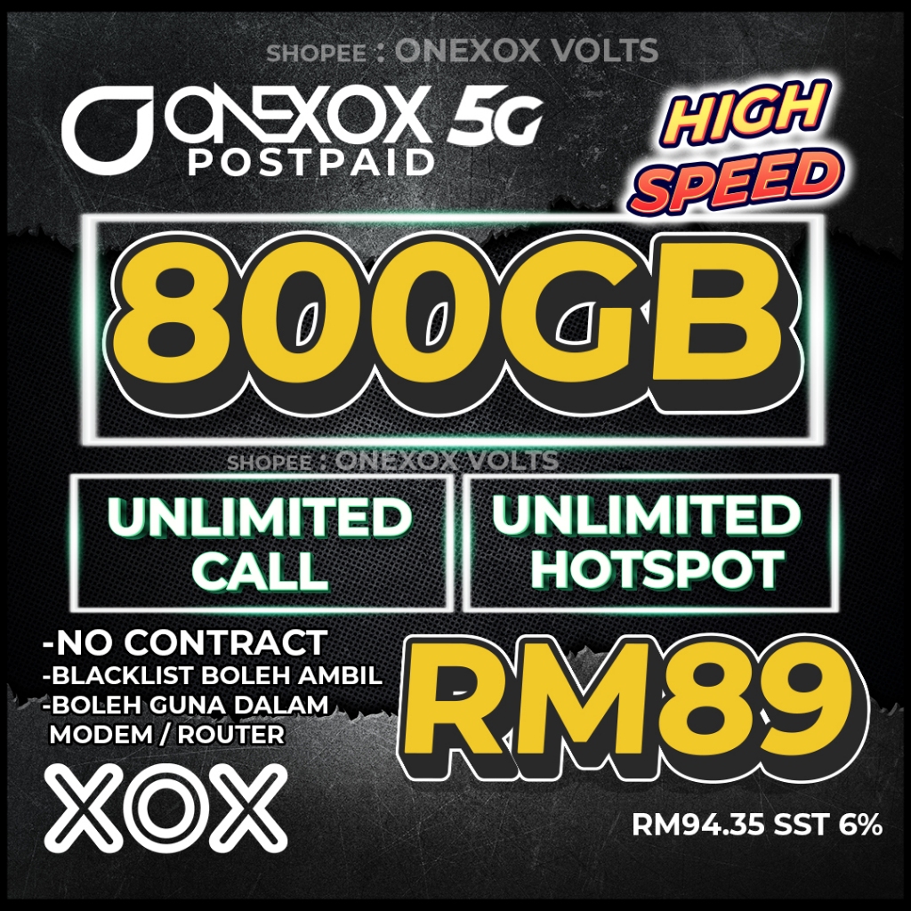 🔥🔥PROMO!!🔥🔥 XOX 800gb HIGHSPEED DATA 4G/5G SIMKAD ONEXOX POSTPAID NO ...