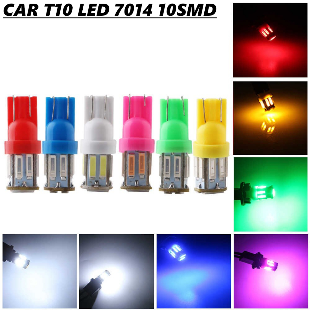 2PCS LED Car T10 Led Light Bulb 7014 Chip Lampu Kecik Kereta Motor ...