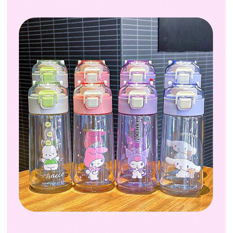 490ml 620ml Cute Sanrio Bpa Free Tritan Water Bottle Kuromi Cinnamoroll Melody Pochacco Direct ...