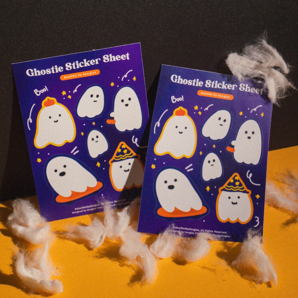Ghostie Sticker Sheet (doodlesbydouglas) | Shopee Malaysia