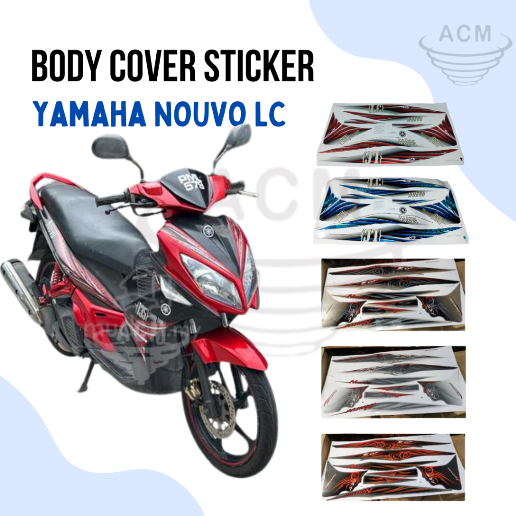 YAMAHA Nouvo LC Sticker Body Cover Set Coverset Strike Stripe NouvoLC ...