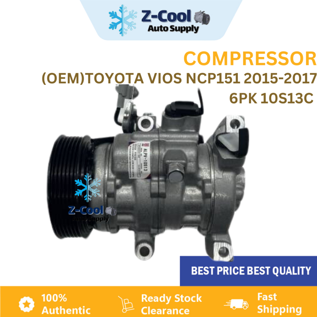 Compressor Aircond Kereta CHINA NEW Toyota Vios NCP151 2015-2017 6PK ...