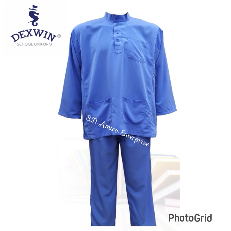 Dexwin SET BAJU MELAYU [BIRU] / Baju Melayu Biru KAFA Sepasang Kain ...