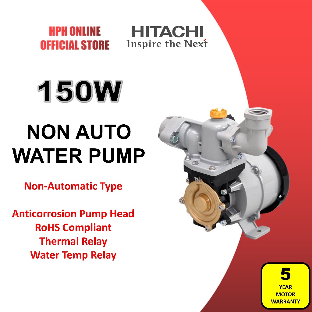 Hitachi Water Pump (150W) W-P150N Non-Automatic Series Pam Air 水泵 ...