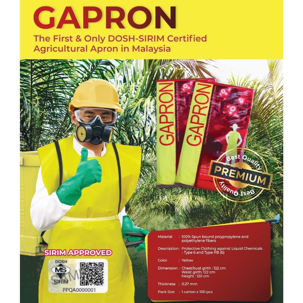 SIRIM 20/50/100PCS GAPRON CHEMICAL PROTECTIVE APRON PERLINDUNGAN KIMIA ...
