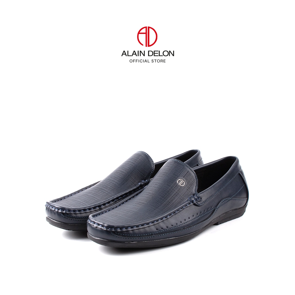 ALAIN DELON Men's PU Moccasins Shoes -Navy 272405-BE2SV-43P | Shopee ...