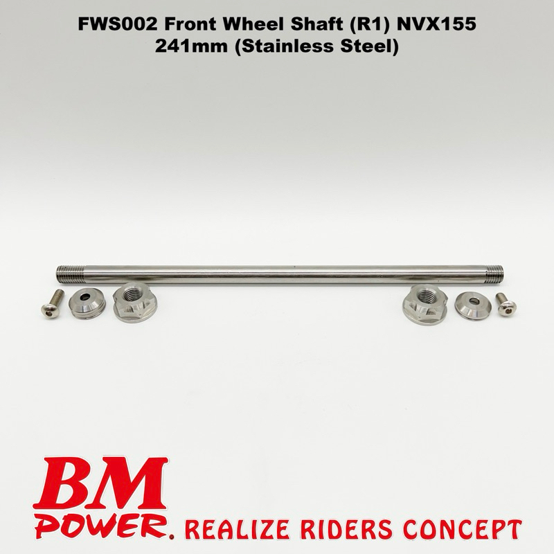 BM Power CNC Stainless Steel 304 Balancing Racing Front Wheel Shaft (R1 ...