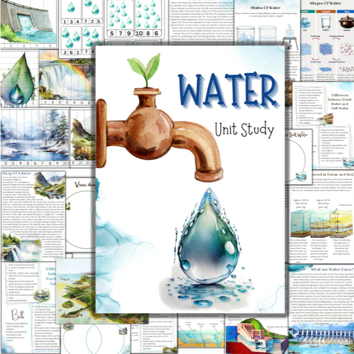 PDF] 90+ pages Water Unit Study Preschool Busy Quiet Book Kids Activity ...