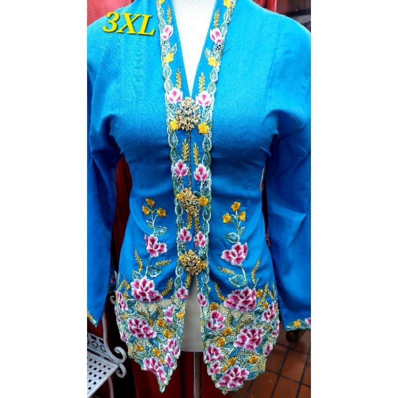 Kebaya Sulam Nyonya Embroidery Traditional Hand MadePlus Size (3XL ...