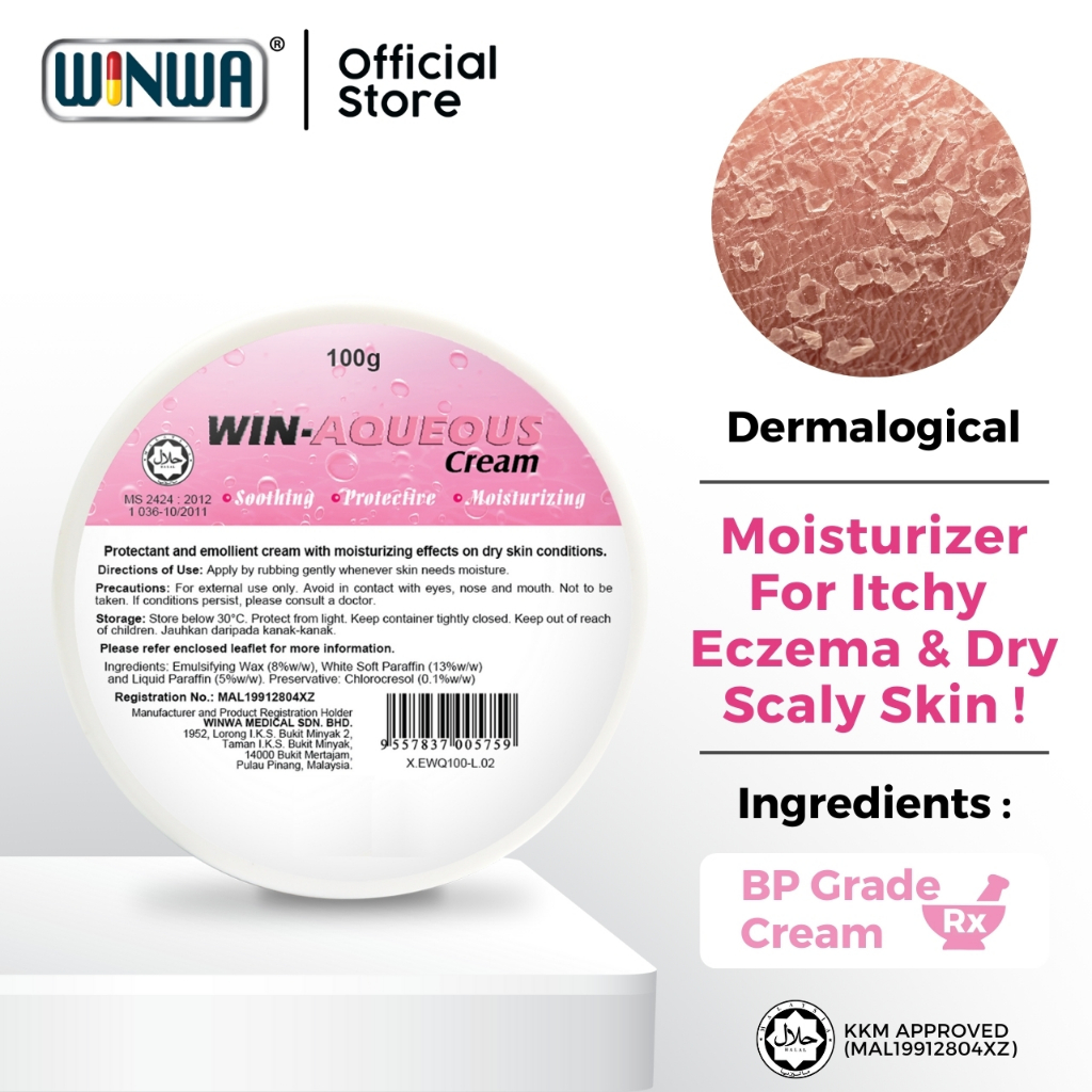 WIN-AQUEOUS Cream (100g/500g) - Intensive Moisturizer for Eczema & Dry ...