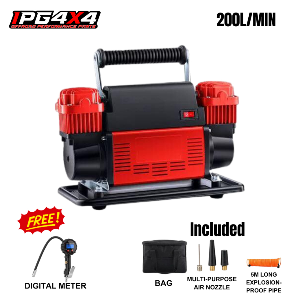 Portable Double Cylinders Air Compressor Tire Inflator 12V 150PSI 160L ...
